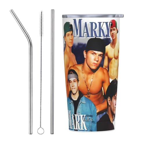 OAEWRE Mark Actors Wahlberg Stainless Steel Mug Insulated Tumbler Coffee Mugs with Lids and Straw Double Wall Vacuum Cup 20oz