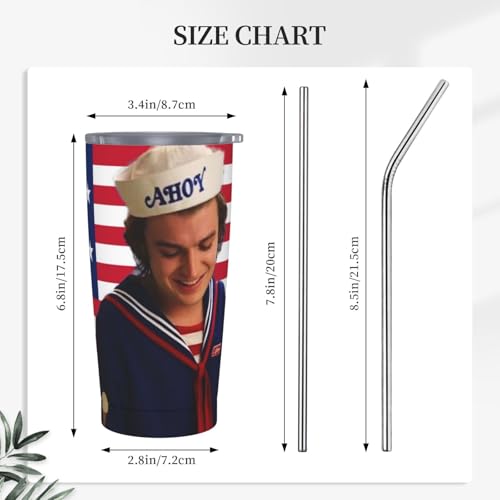 OAEWRE Joe Actors Keery Stainless Steel Mug Insulated Tumbler Coffee Mugs with Lids and Straw Double Wall Vacuum Cup 20oz
