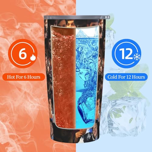 OAEWRE Nick Actors Robinson Stainless Steel Mug Insulated Tumbler Coffee Mugs with Lids and Straw Double Wall Vacuum Cup 20oz