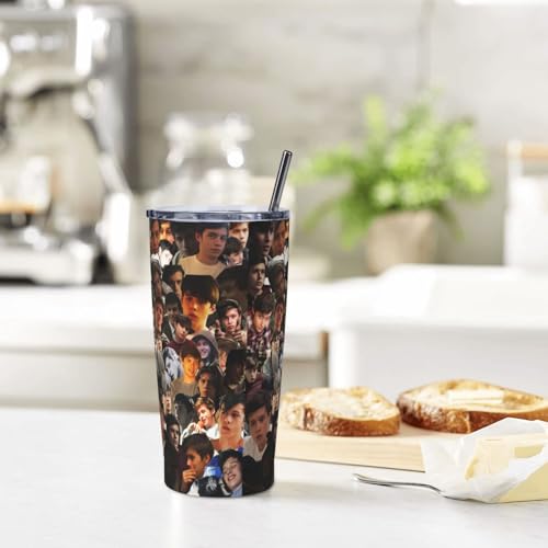 OAEWRE Nick Actors Robinson Stainless Steel Mug Insulated Tumbler Coffee Mugs with Lids and Straw Double Wall Vacuum Cup 20oz
