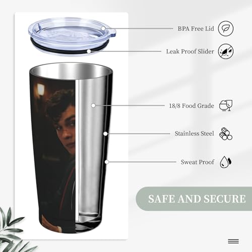 OAEWRE Benjamin Actors Wadsworth Stainless Steel Mug Insulated Tumbler Coffee Mugs with Lids and Straw Double Wall Vacuum Cup 20oz