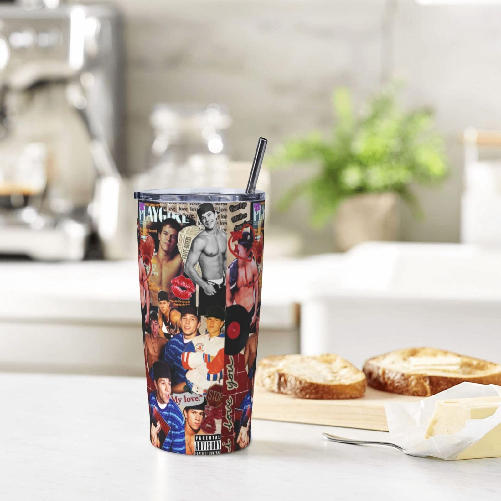 OAEWRE Mark Actors Wahlberg Stainless Steel Mug Insulated Tumbler Coffee Mugs with Lids and Straw Double Wall Vacuum Cup 20oz
