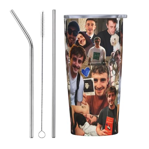 OAEWRE Paul Actors Mescal Stainless Steel Mug Insulated Tumbler Coffee Mugs with Lids and Straw Double Wall Vacuum Cup 20oz