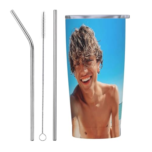 OAEWRE Gavin Actors Casalegno Stainless Steel Mug Insulated Tumbler Coffee Mugs with Lids and Straw Double Wall Vacuum Cup 20oz