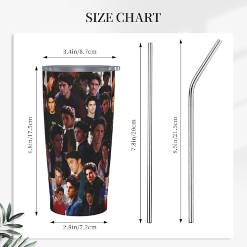 OAEWRE Milo Actors Ventimiglia Stainless Steel Mug Insulated Tumbler Coffee Mugs with Lids and Straw Double Wall Vacuum Cup 20oz