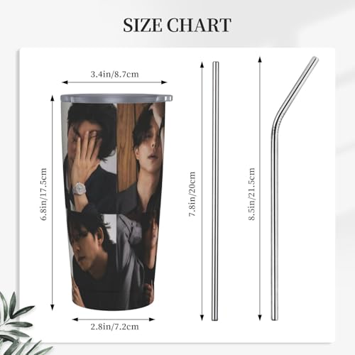 OAEWRE Gong Actors Yoo Stainless Steel Mug Insulated Tumbler Coffee Mugs with Lids and Straw Double Wall Vacuum Cup 20oz