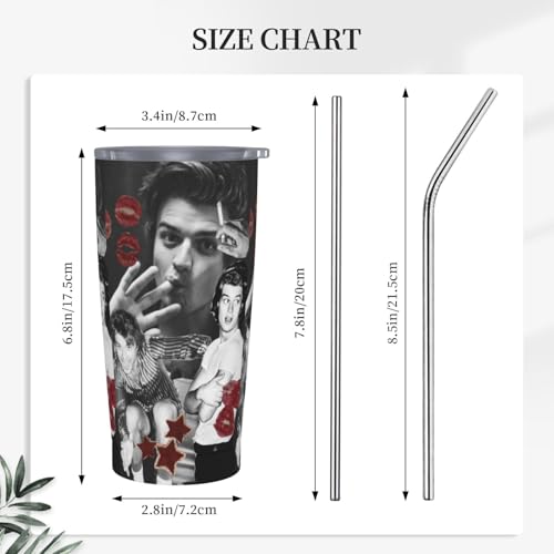 OAEWRE Joe Actors Keery Stainless Steel Mug Insulated Tumbler Coffee Mugs with Lids and Straw Double Wall Vacuum Cup 20oz