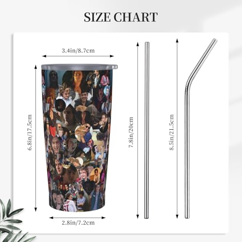 OAEWRE Joe Actors Keery Stainless Steel Mug Insulated Tumbler Coffee Mugs with Lids and Straw Double Wall Vacuum Cup 20oz