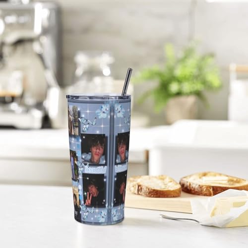 OAEWRE Gavin Actors Casalegno Stainless Steel Mug Insulated Tumbler Coffee Mugs with Lids and Straw Double Wall Vacuum Cup 20oz