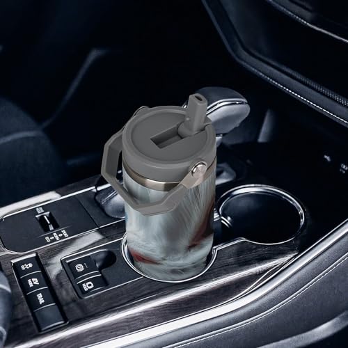30oz Stainless Steel Insulated Tumbler with Flip Lid & Straw, Leakproof Travel Mug for Car, Blue Eyes Cat Double Wall Vacuum Thermal Coffee Cup with Handle, Spill-Proof Design for Hot/Cold Drinks