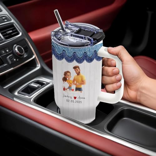 Custom 40oz Tumbler with Handle – wedding invitation opening-Personalized Couple Gift for Anniversary Wedding Gift, Birthday, Mother's Day, Valentine’s Day I6v64p
