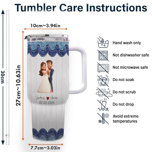 Custom 40oz Tumbler with Handle – Valentine's stargazing-Personalized Couple Gift for Anniversary Wedding Gift, Birthday, Mother's Day, Valentine’s Day lDx6Sg