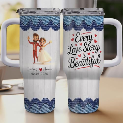 Custom 40oz Tumbler with Handle – choosing wedding officiant-Personalized Couple Gift for Anniversary Wedding Gift, Birthday, Mother's Day, Valentine’s Day GdajGi