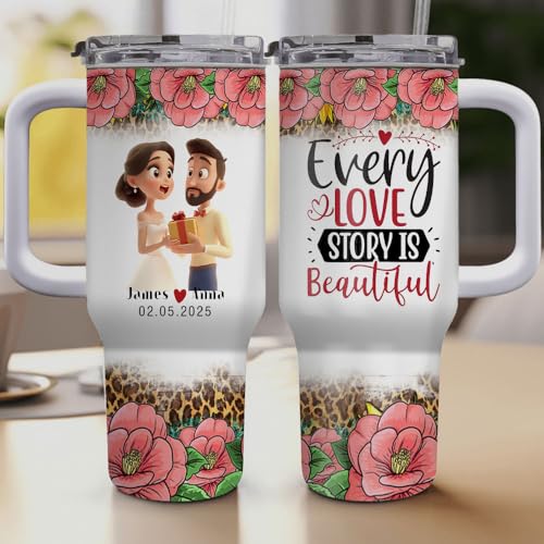 Personalized 40oz Tumbler with Handle ā wedding kiss-Custom Couple Gift for Anniversary Wedding Gift, Birthday, Mother's Day, Valentineās Day fDe0TL