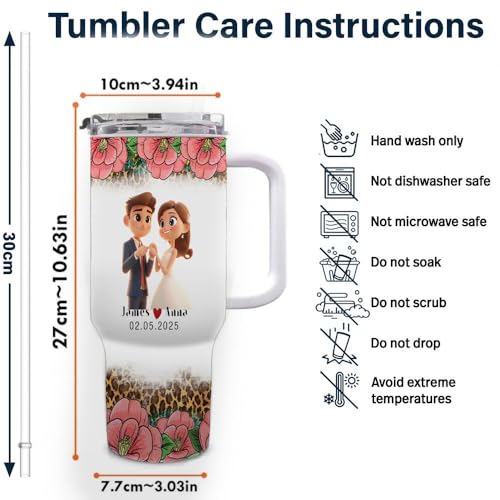 Personalized 40oz Tumbler with Handle – wedding venue visit-Custom Couple Gift for Anniversary Wedding Gift, Birthday, Mother's Day, Valentine’s Day v7jSak