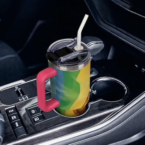 Basset Hound St Patrick's Day 40 Oz Stainless Steel Cup Travel Tumbler with Handle and Straw Lightweight Coffee Mug for Home Office