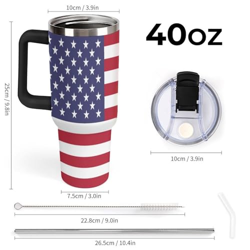 U.S.A Bolivia Flag 40oz Water Bottle Double Wall Insulated Tumbler with Handle Leakproof Travel Mug Black-style