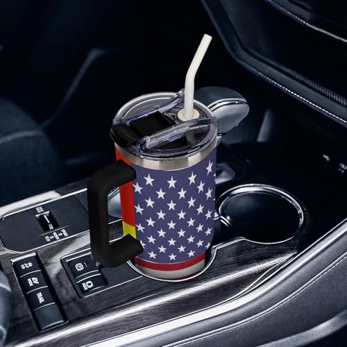 U.S.A Bolivia Flag 40oz Water Bottle Double Wall Insulated Tumbler with Handle Leakproof Travel Mug Black-style