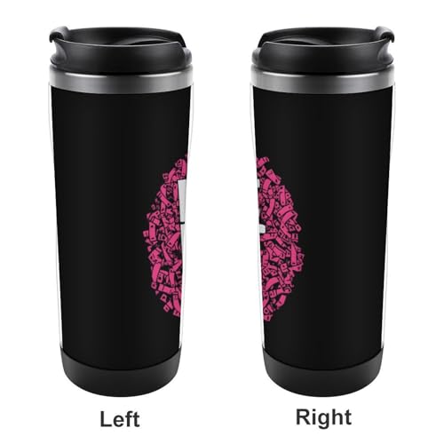 Hope Fight Breast Cancer Travel Coffee Mug Reusable Insulated Drinking Cup with Lid for Home Outdoor Works 13 Oz