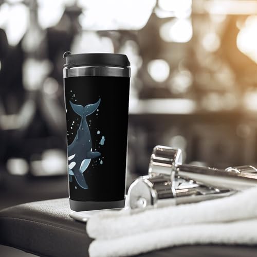 Orca Killer Whales Travel Coffee Mug Reusable Insulated Drinking Cup with Lid for Home Outdoor Works 13 Oz
