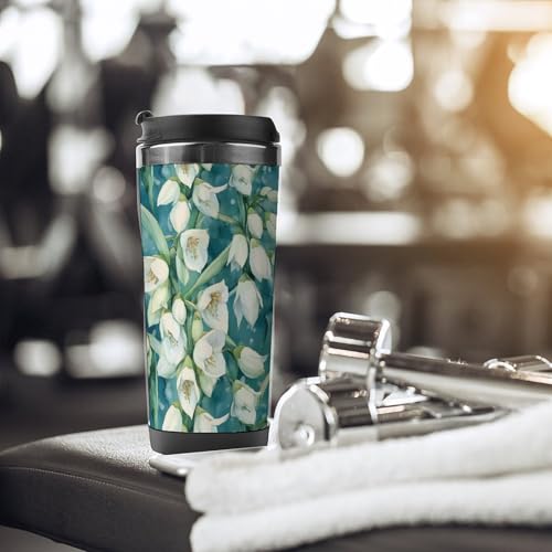 New Mexico Yucca State Flower Travel Coffee Mug Reusable Insulated Drinking Cup with Lid for Home Outdoor Works 13 Oz