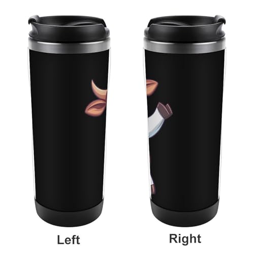 Cute Cow Dancing Travel Coffee Mug Reusable Insulated Drinking Cup with Lid for Home Outdoor Works 13 Oz