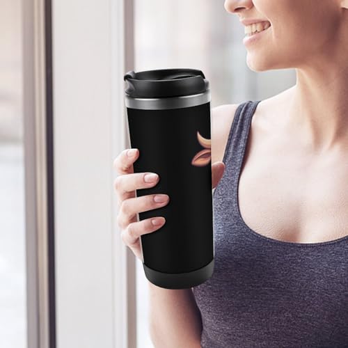 Cute Cow Dancing Travel Coffee Mug Reusable Insulated Drinking Cup with Lid for Home Outdoor Works 13 Oz