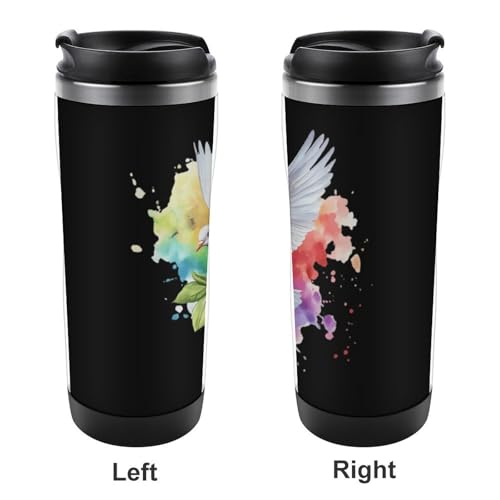 Dove Peace Symbol Watercolor Travel Coffee Mug Reusable Insulated Drinking Cup with Lid for Home Outdoor Works 13 Oz