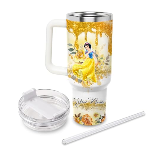 Personalized Princess Cartoon Movie Character Beautiful Can Not Adult Today Take Me to Snow Tumbler 40 Oz Stainless Steel With Handle And Straw, 40oz Tumbler Maintains Cold Heat and Ice for Hours