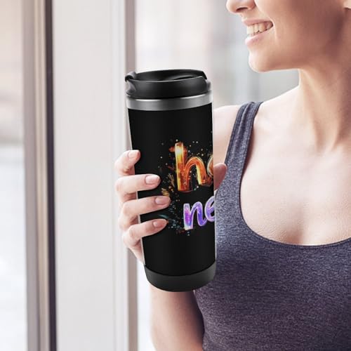 Happy New Year Travel Coffee Mug Reusable Insulated Drinking Cup with Lid for Home Outdoor Works 13 Oz