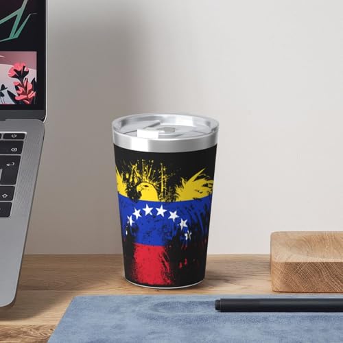 12oz Tumbler Venezuela Venezuelans Flag Stainless Steel Cup With Straw And Lid Spill Proof Bulk Double Wall Vacuum Reusable Water Tumblers For Cold Hot Drink