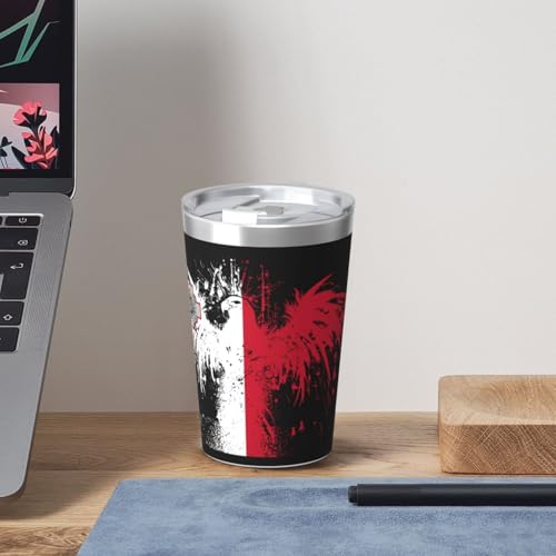 12oz Tumbler Malta Maltese Flag Stainless Steel Cup With Straw And Lid Spill Proof Bulk Double Wall Vacuum Reusable Water Tumblers For Cold Hot Drink