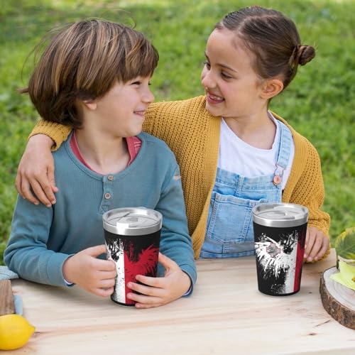 12oz Tumbler Malta Maltese Flag Stainless Steel Cup With Straw And Lid Spill Proof Bulk Double Wall Vacuum Reusable Water Tumblers For Cold Hot Drink