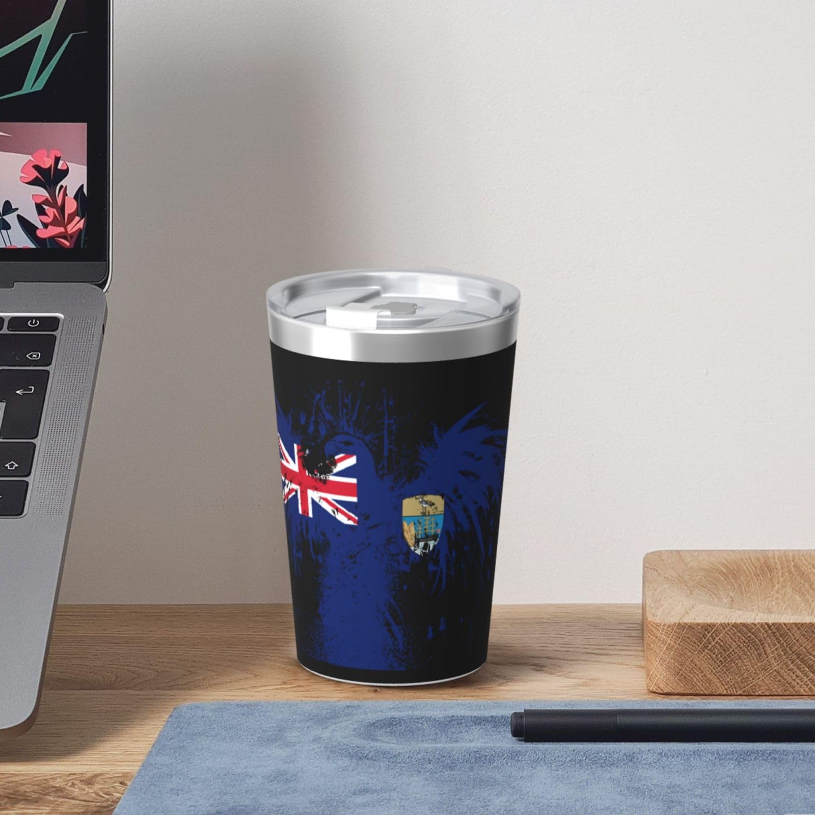 12oz Tumbler Saint Helena Island Stainless Steel Cup With Straw And Lid Spill Proof Bulk Double Wall Vacuum Reusable Water Tumblers For Cold Hot Drink