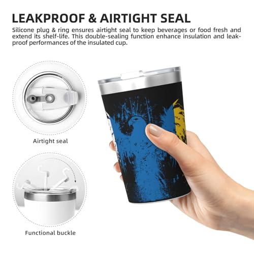 12oz Tumbler Canary Islands Flag Stainless Steel Cup With Straw And Lid Spill Proof Bulk Double Wall Vacuum Reusable Water Tumblers For Cold Hot Drink