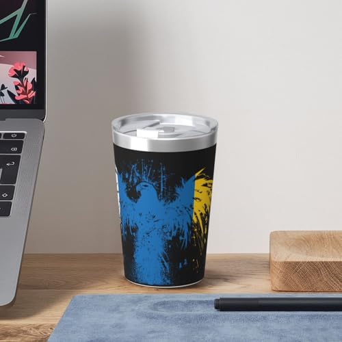 12oz Tumbler Canary Islands Flag Stainless Steel Cup With Straw And Lid Spill Proof Bulk Double Wall Vacuum Reusable Water Tumblers For Cold Hot Drink