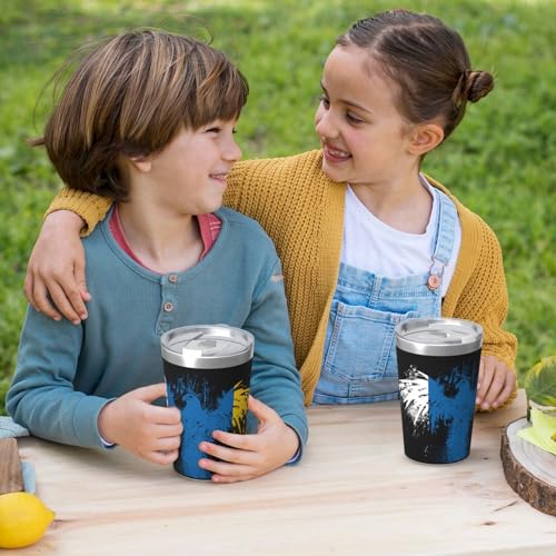 12oz Tumbler Canary Islands Flag Stainless Steel Cup With Straw And Lid Spill Proof Bulk Double Wall Vacuum Reusable Water Tumblers For Cold Hot Drink