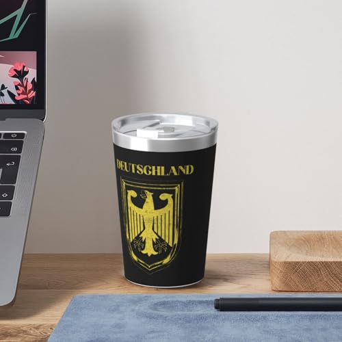 12oz Tumbler Vintage Germany Eagle Stainless Steel Cup With Straw And Lid Spill Proof Bulk Double Wall Vacuum Reusable Water Tumblers For Cold Hot Drink