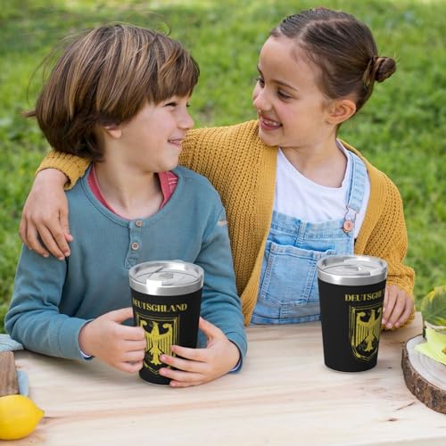 12oz Tumbler Vintage Germany Eagle Stainless Steel Cup With Straw And Lid Spill Proof Bulk Double Wall Vacuum Reusable Water Tumblers For Cold Hot Drink