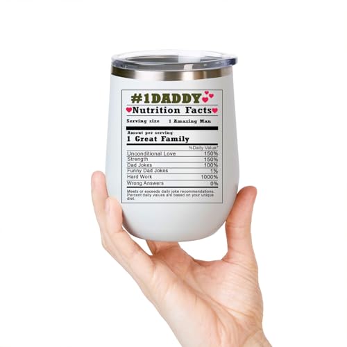 DaddyWorld Tumbler, #1 Daddy Nutrition Facts Tumblers, Perfect Father’s Day or Birthday Gift