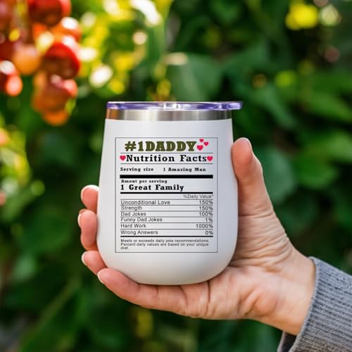 DaddyWorld Tumbler, #1 Daddy Nutrition Facts Tumblers, Perfect Father’s Day or Birthday Gift
