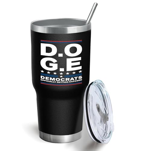 D.O.G.E Democrats Officially Getting Exposeds Funny Political Tumbler With Lids For Friends