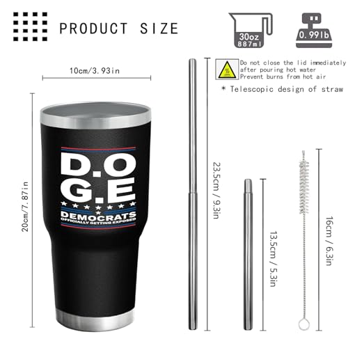D.O.G.E Democrats Officially Getting Exposeds Funny Political Tumbler With Lids For Friends