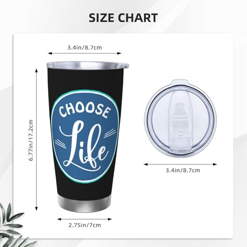 JIESAJ Pro Life Logo Insulated Tumbler 20oz Insulated Tumbler For Men Woman'S