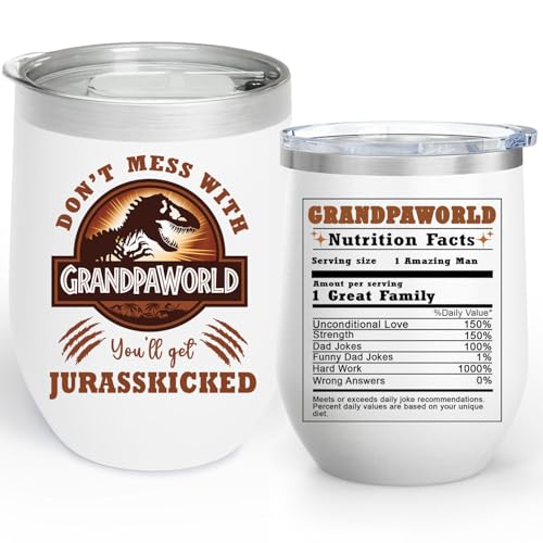Don't Mess with Grandpaworld Tumbler, Nutrition Facts Tumblers for Grandpa, Gift for Father’s Day or Birthday