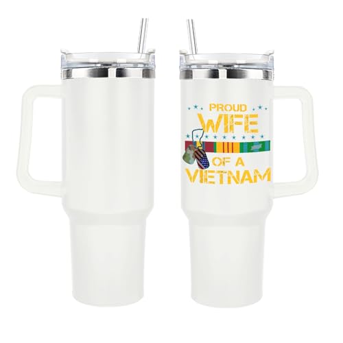 Proud Veteran Wife Wine Tumbler With Lid Cool Adults