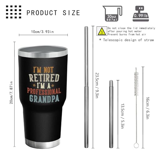 I'm Not Retired I'm A Professional Grandpa Tumblers For Ice Coffee
