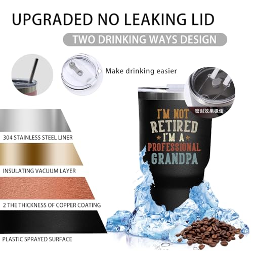 I'm Not Retired I'm A Professional Grandpa Tumblers For Ice Coffee