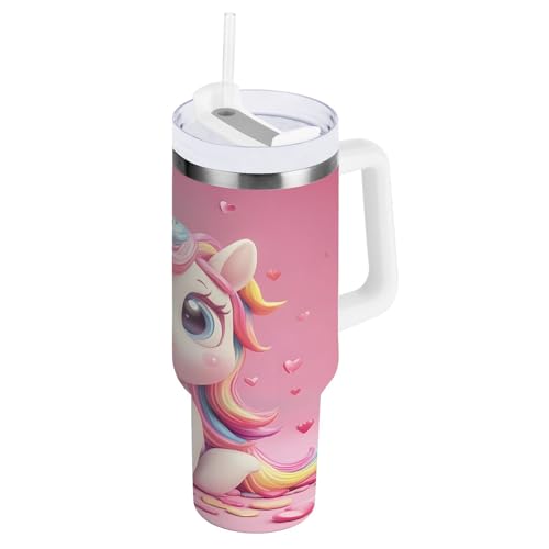 RPLIFE Cute Cartoon Unicon Stainless Steel Coffee Cup, Insulated Tumblers, Coffee Tumbler for Women