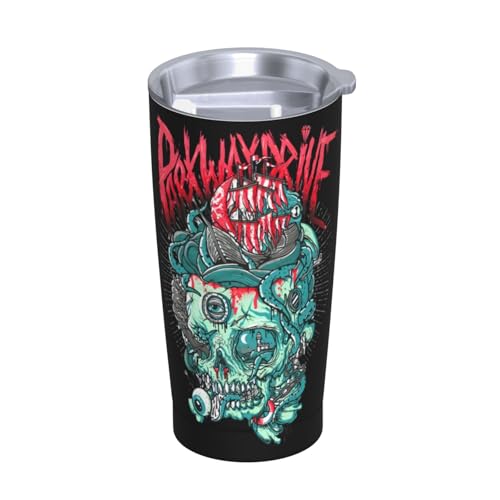 HIKTIEK Parkway Musics Drive Stainless Steel Insulated Car Sippy Cup With Lid Travel Mug for Cold Hot 20 oz